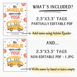 Printable School Bus Driver Appreciation Tag, We Wheelie Appreciate You ...