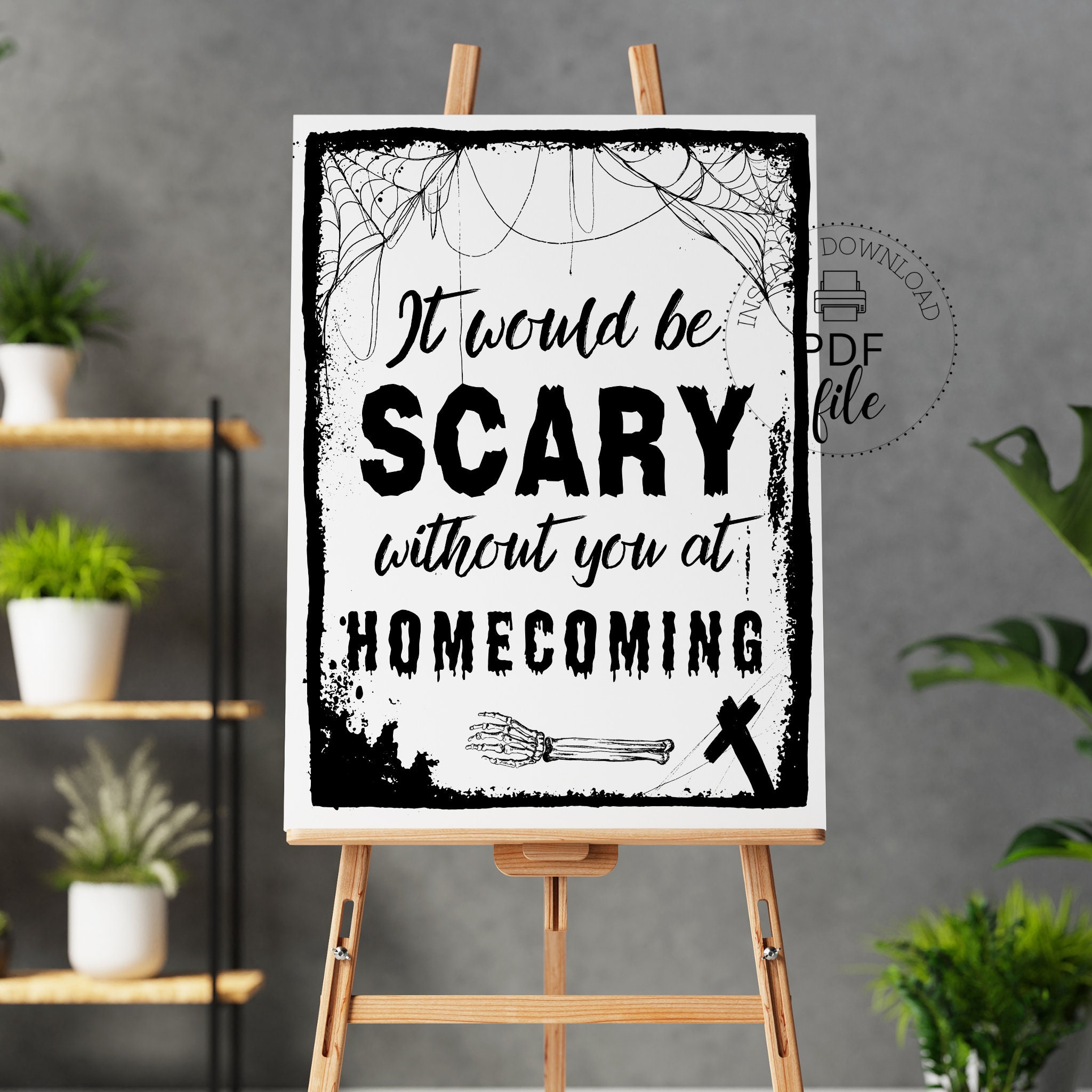 Printable Halloween HOCO Proposal Sign It Would Be Scary - Etsy