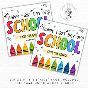 Happy First Day of School Tag | Printable Teachers/students/school ...