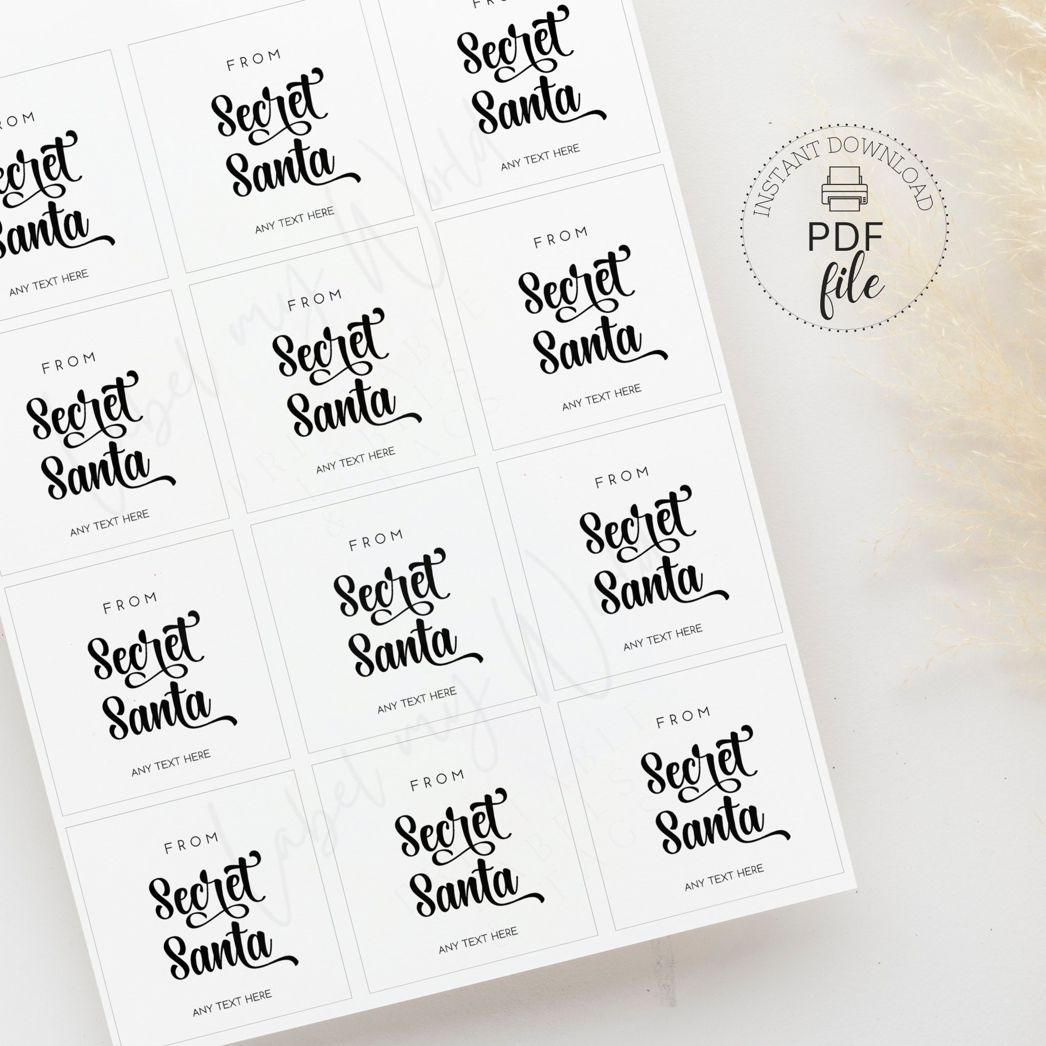 From Secret Santa Gift Tag | Printable Christmas Party Tag | Customized ...