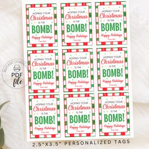 Printable Christmas Hot Cocoa or Bath Bomb Gift Tag, Personalized ...