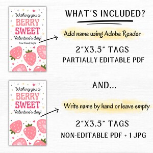 Printable Wishing You a Berry Sweet Valentine's Day Gift Tag ...