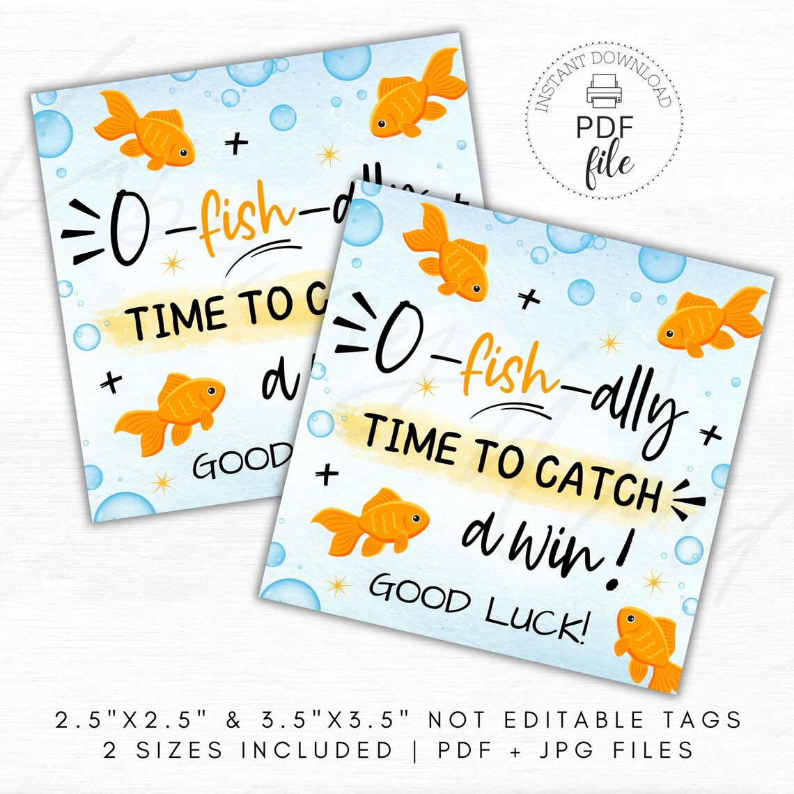 Printable Sports O-fish-ally Time to Catch a Win Tags, Team Game Day ...