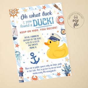 Printable Cruising Ducks Gift Tag, Oh What Luck You Found a Duck ...
