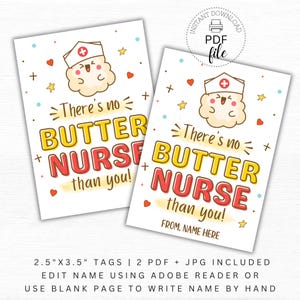 Printable Nurse Appreciation Popcorn Gift Tag, There's No Butter Nurse ...