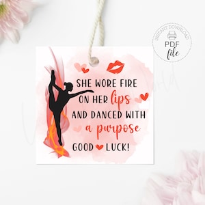Dance Good Luck Labels/tags, Printable Red Lipstick Dancer Stickers 2 ...