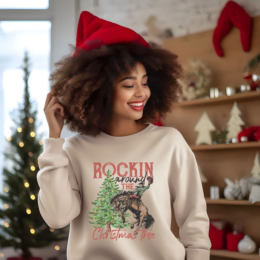 Horse Riding Cowboy Christmas Shirt,western Christmas Tree Shirt ...
