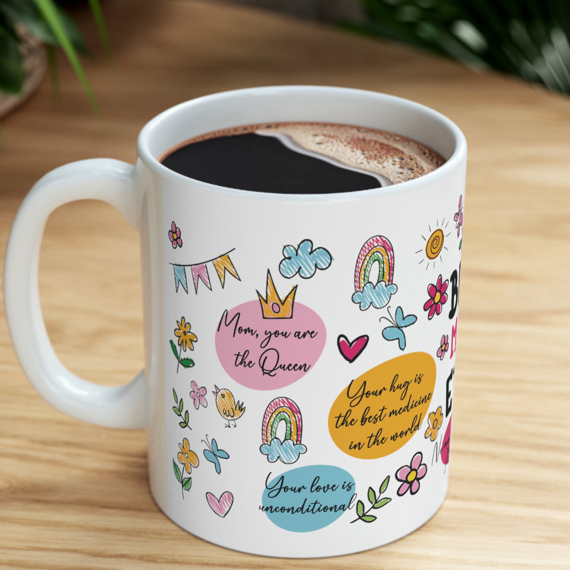 Best Mom Ever Mug, Colorful Affirmations Cup,cute Graphic Mug,perfect ...