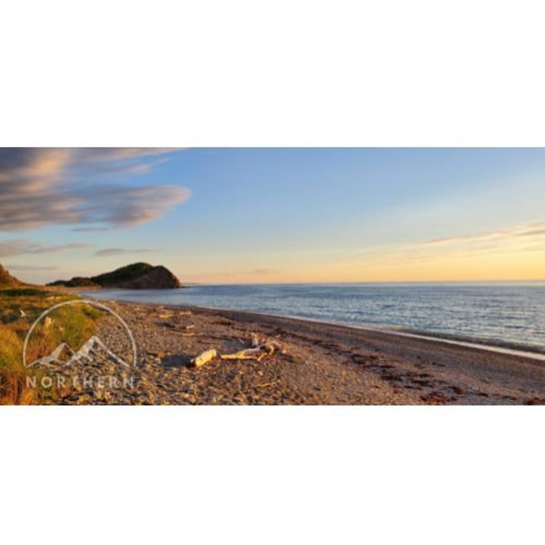 Golden Sunset on Cabot Trail Beach With Coastal Rock Formation - HD ...