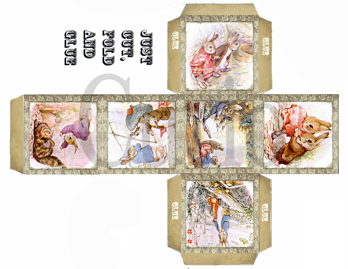 Peter Rabbit Printable Box for Easter and Hiding Easter Egg - Etsy