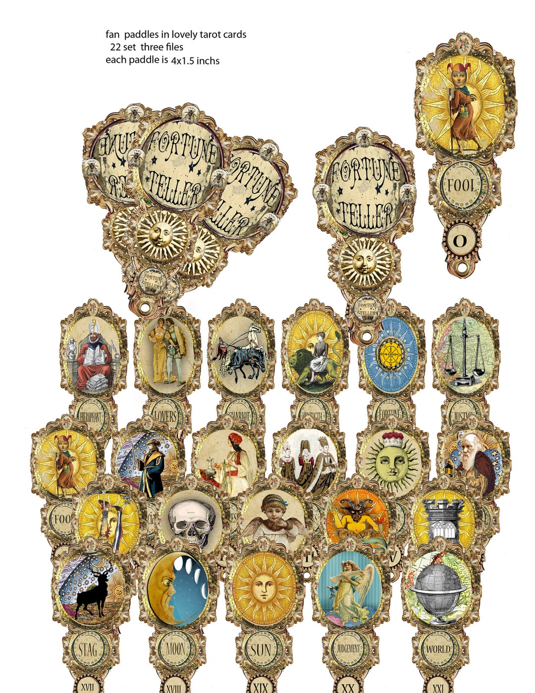 Fortune Teller Victorian Fan Collage Sheet Great for DIY Decor or ...