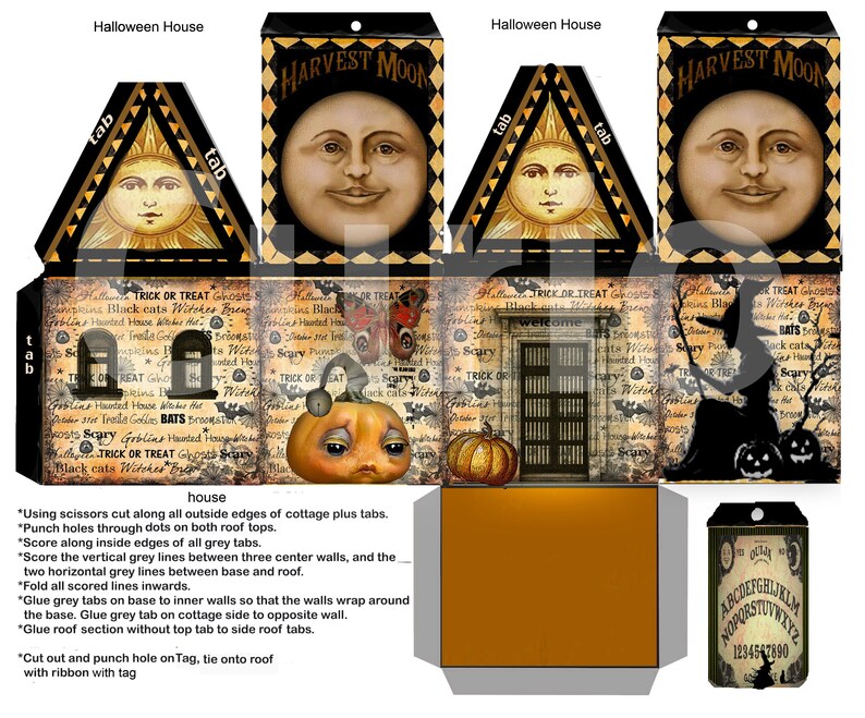 Printable Halloween Haunted Houses: Whimsical Decor (PDF) - Etsy