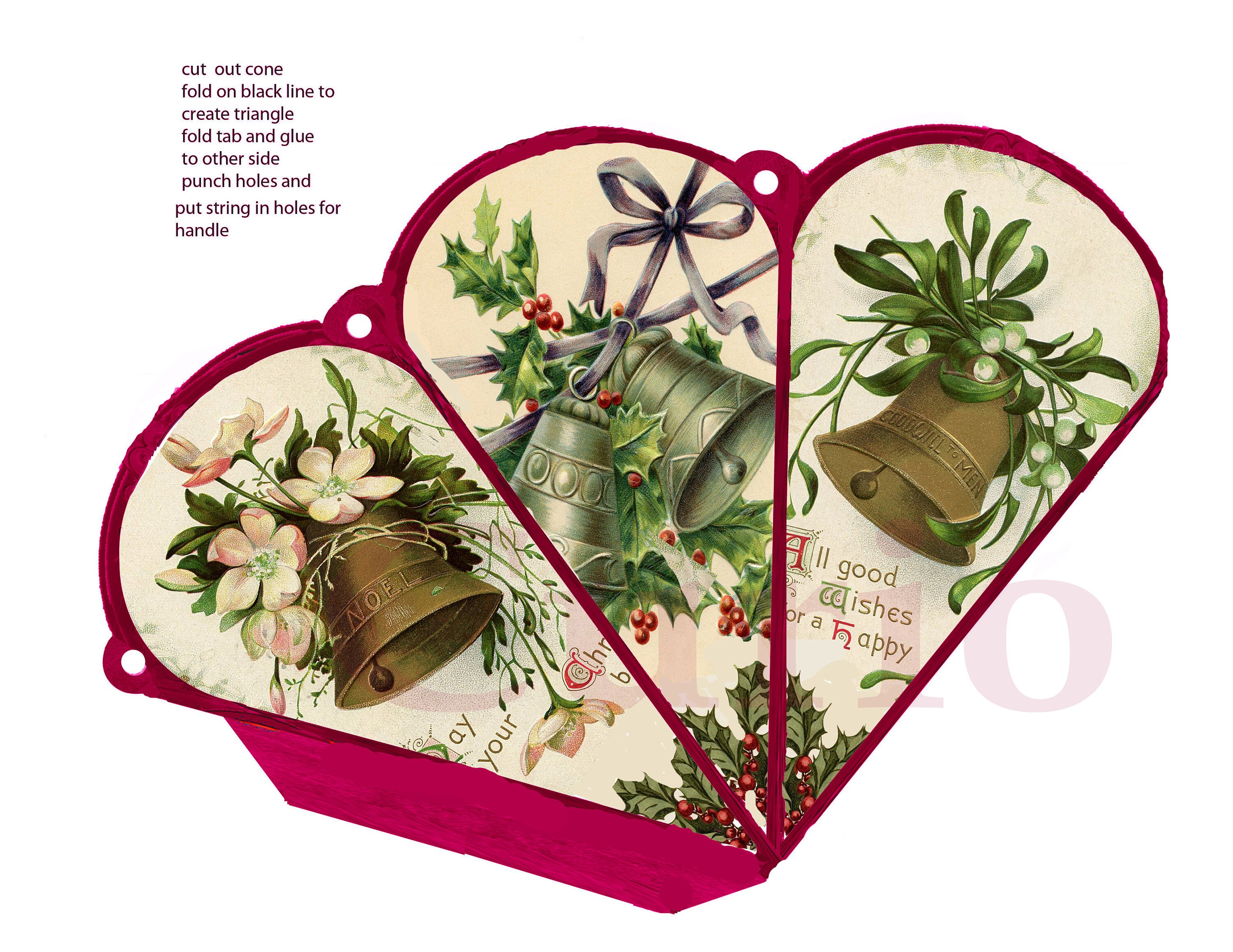 Printable Victorian Christmas Cones: 2 Vintage Images (PDF/JPEG) - Etsy