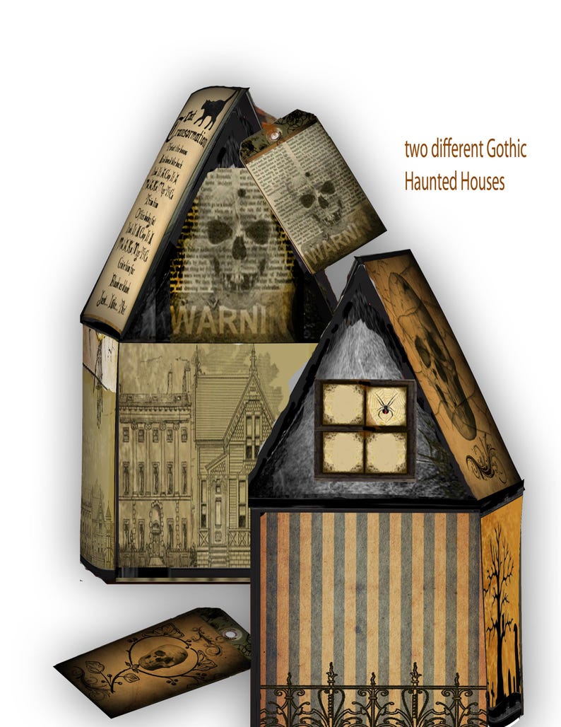 Printable Halloween Haunted Houses: Gothic Spooky Decor (PDF & JPEG) - Etsy