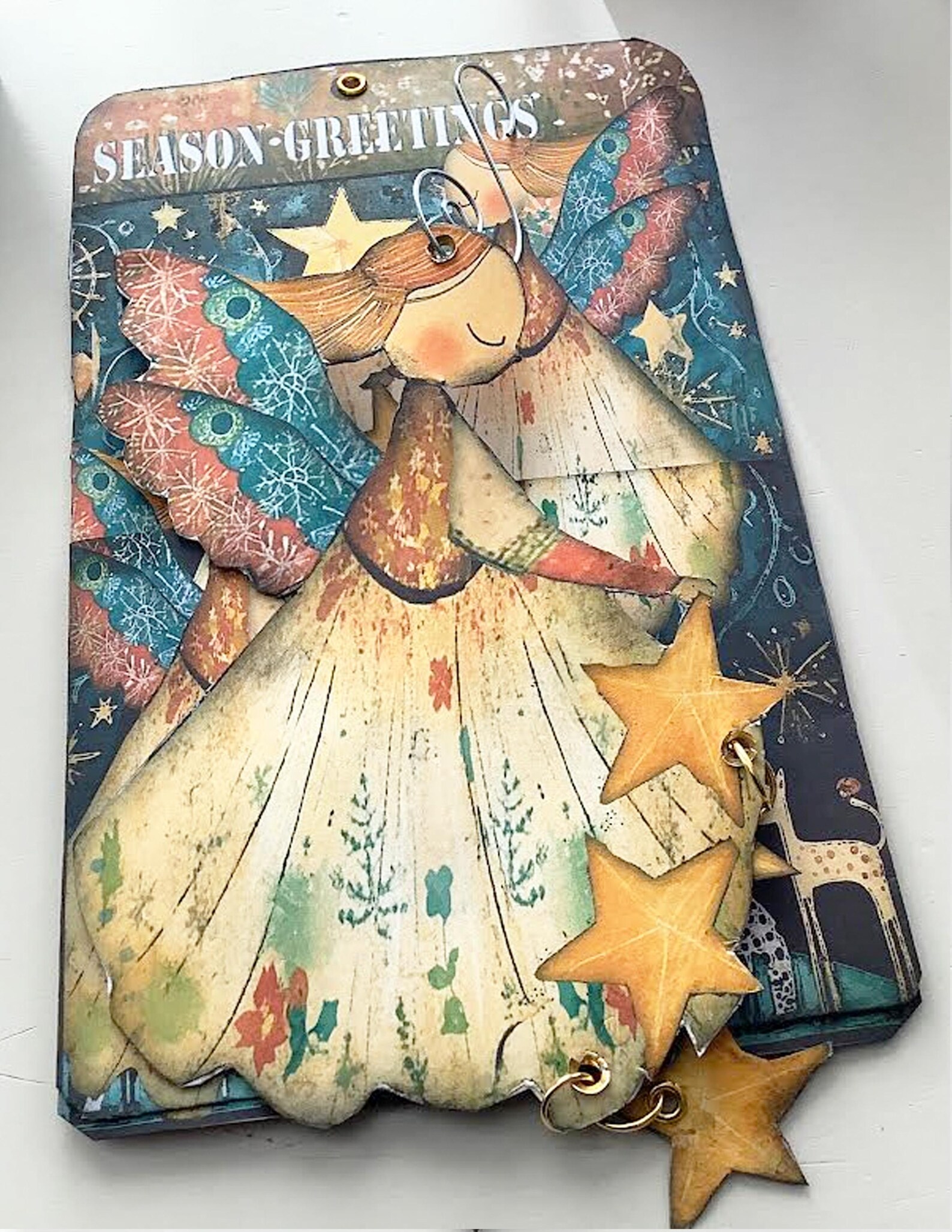 Printable Watercolor Angel Paper Doll With Pocket Tag Folk Art Great ...