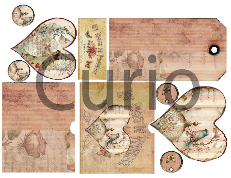 Printable Paper Folio Foldable With Pockets and Tags and Ephemera in a ...