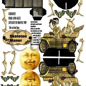 Printable Skeleton Haunted House Set for Decor on Halloween Great ...