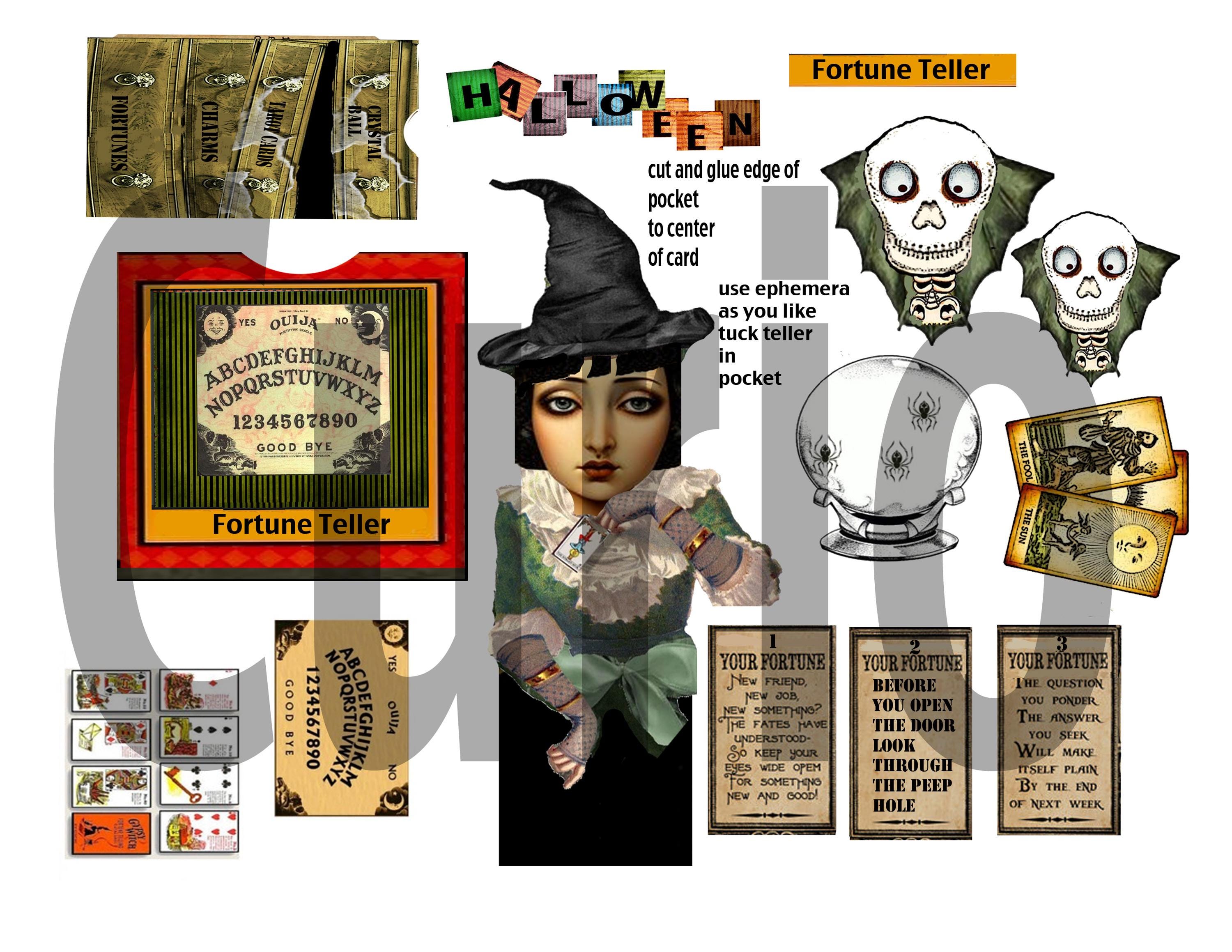 Printable Fortune Teller Halloween Card: Foldable Orange and Black With ...
