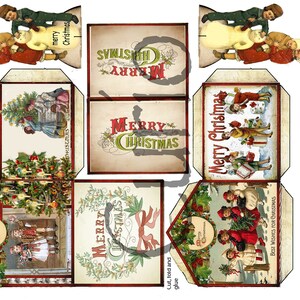 Printable Victorian Christmas House Ornament: Ephemera Collage Sheet ...