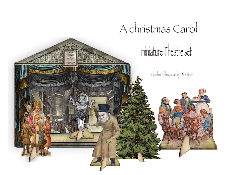 Printable Miniature Theatre: A Christmas Carol DIY Craft (JPEG) - Etsy