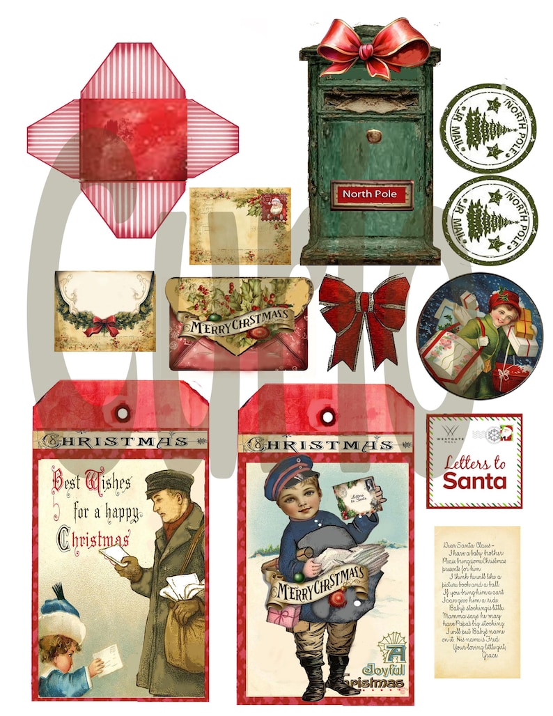 Christmas Holiday Mail Carrier Ephemera Collection Three Files (jpeg ...