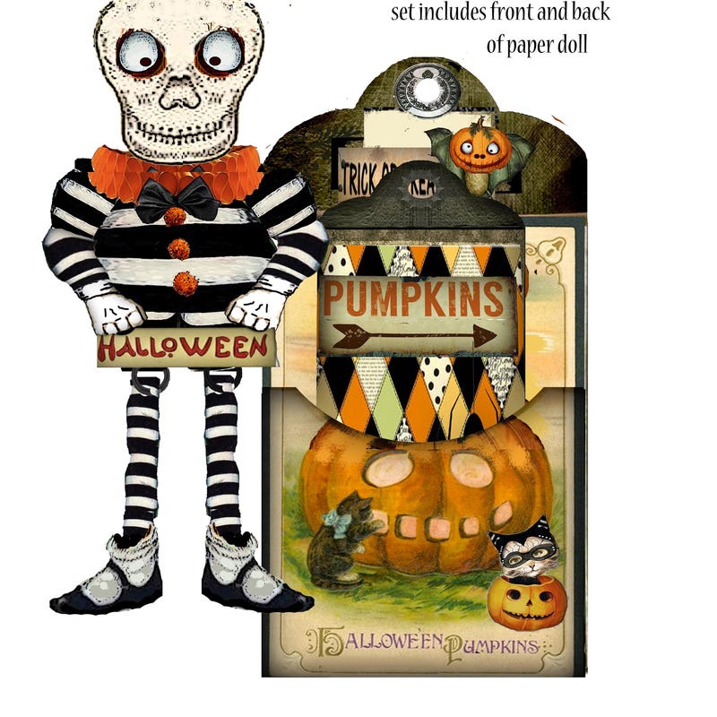 Skeleton Paper Doll - Etsy