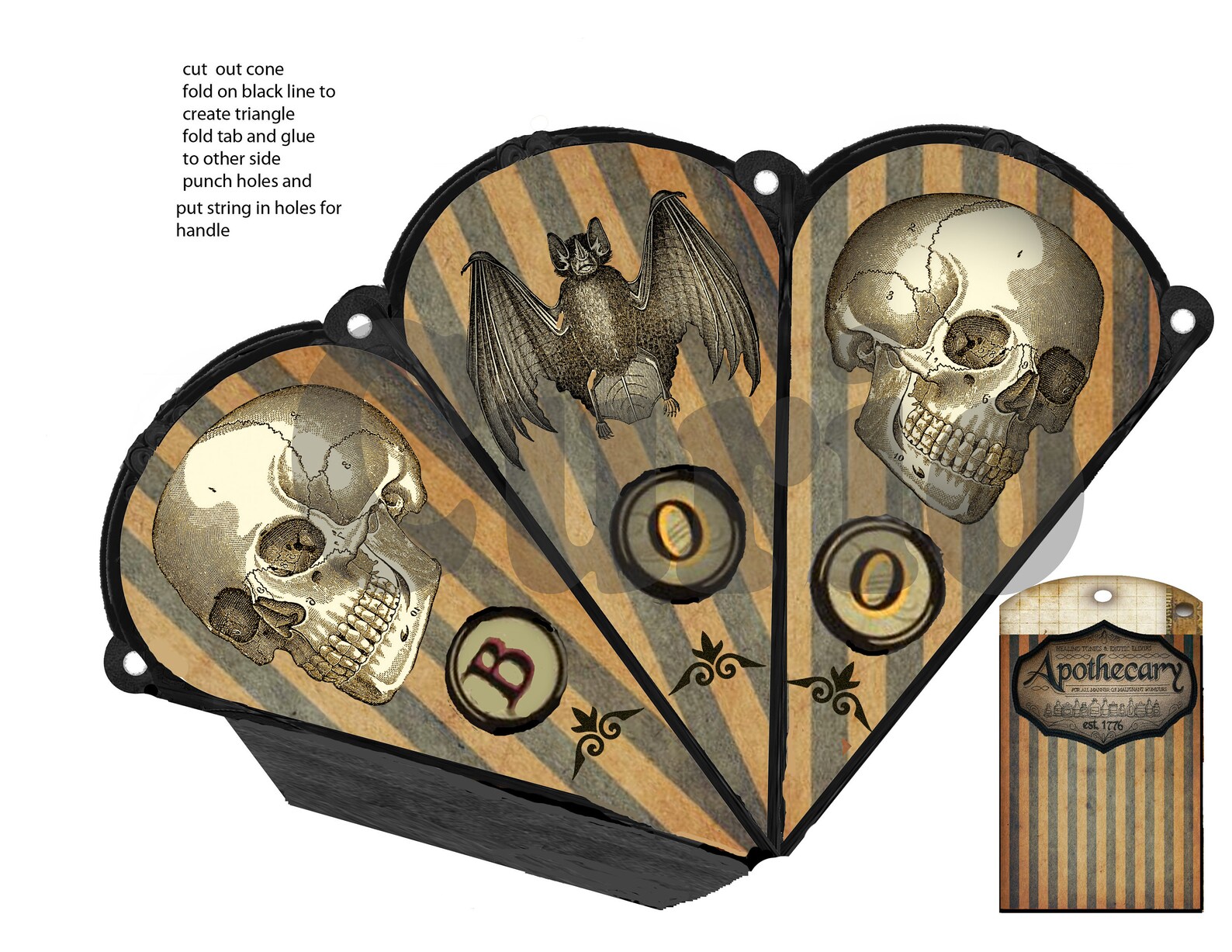 Victorian Gothic Halloween Candy Cones: Macabre Party Decor (PDF & JPEG ...