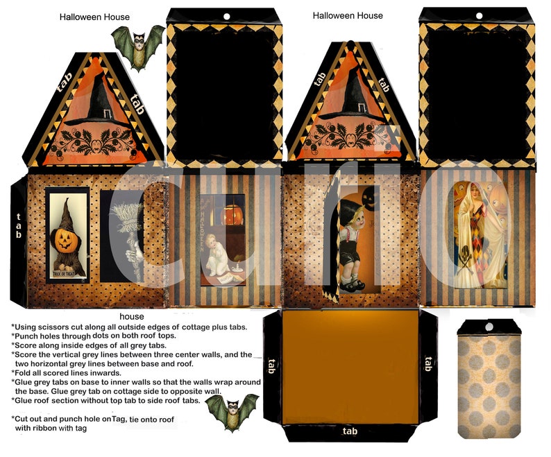 Printable Halloween Haunted Houses: Whimsical Decor (PDF) - Etsy