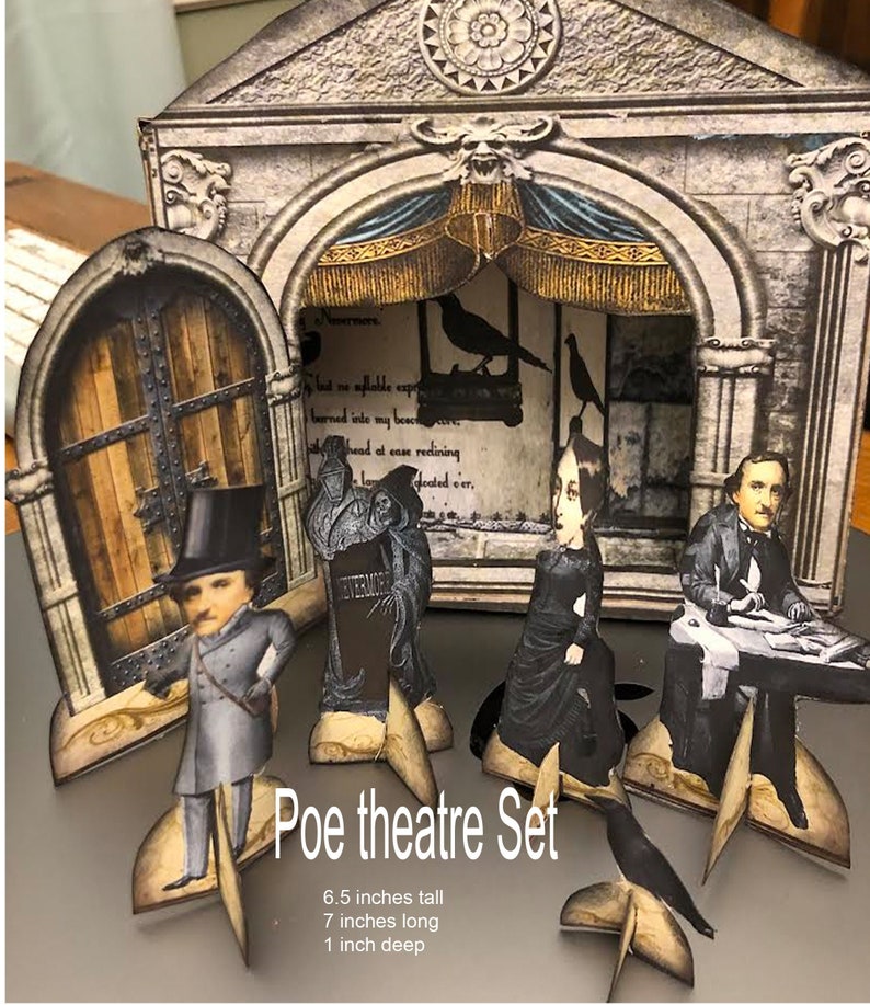Printable Edgar Allan Poe Miniature Theatre Set: Gothic Macabre Kit ...