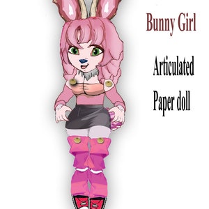 Printable Paper Doll Fox Girl Furry Adopt Articulated Puppet Craft ...