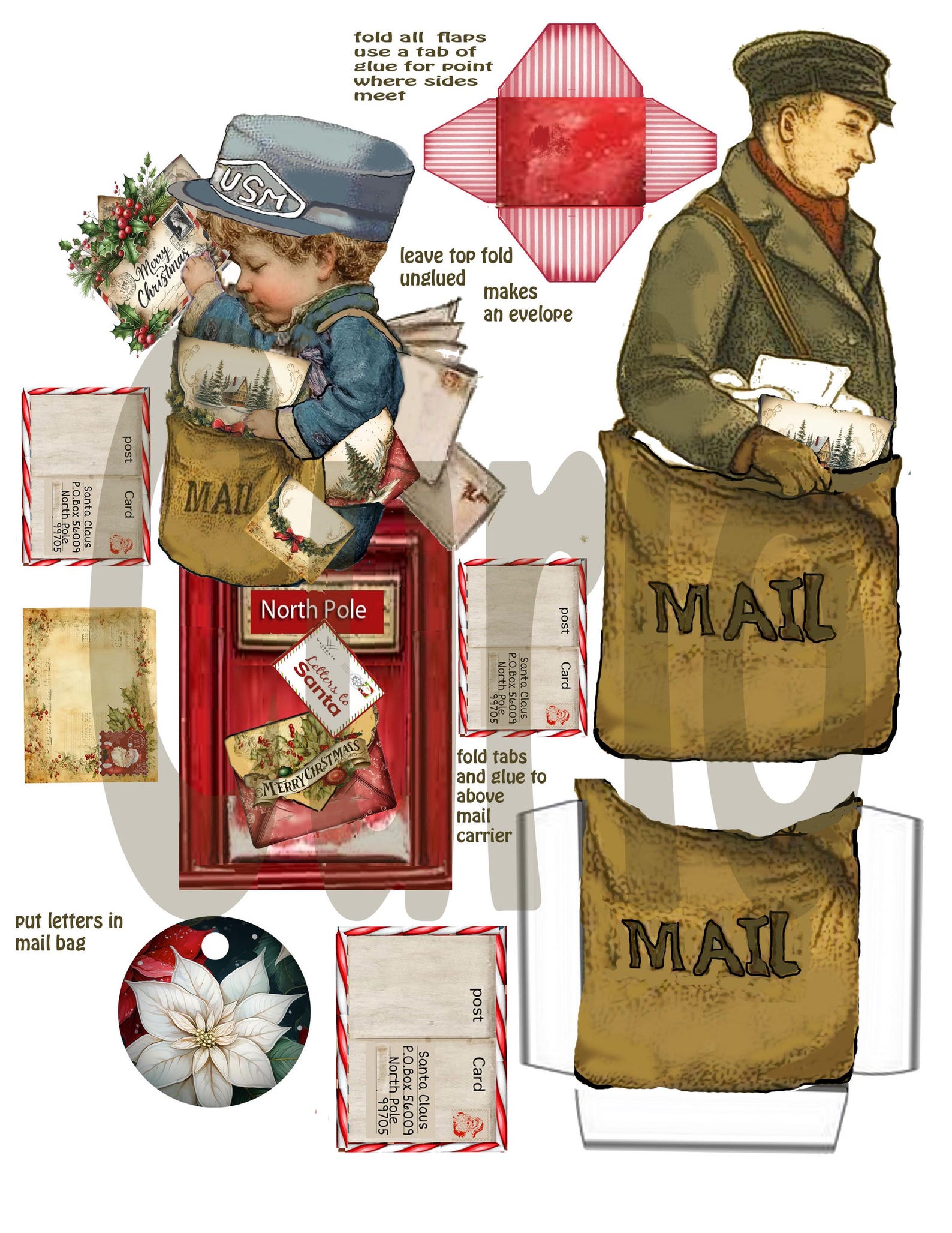 Christmas Holiday Mail Carrier Ephemera Collection Three Files (jpeg ...