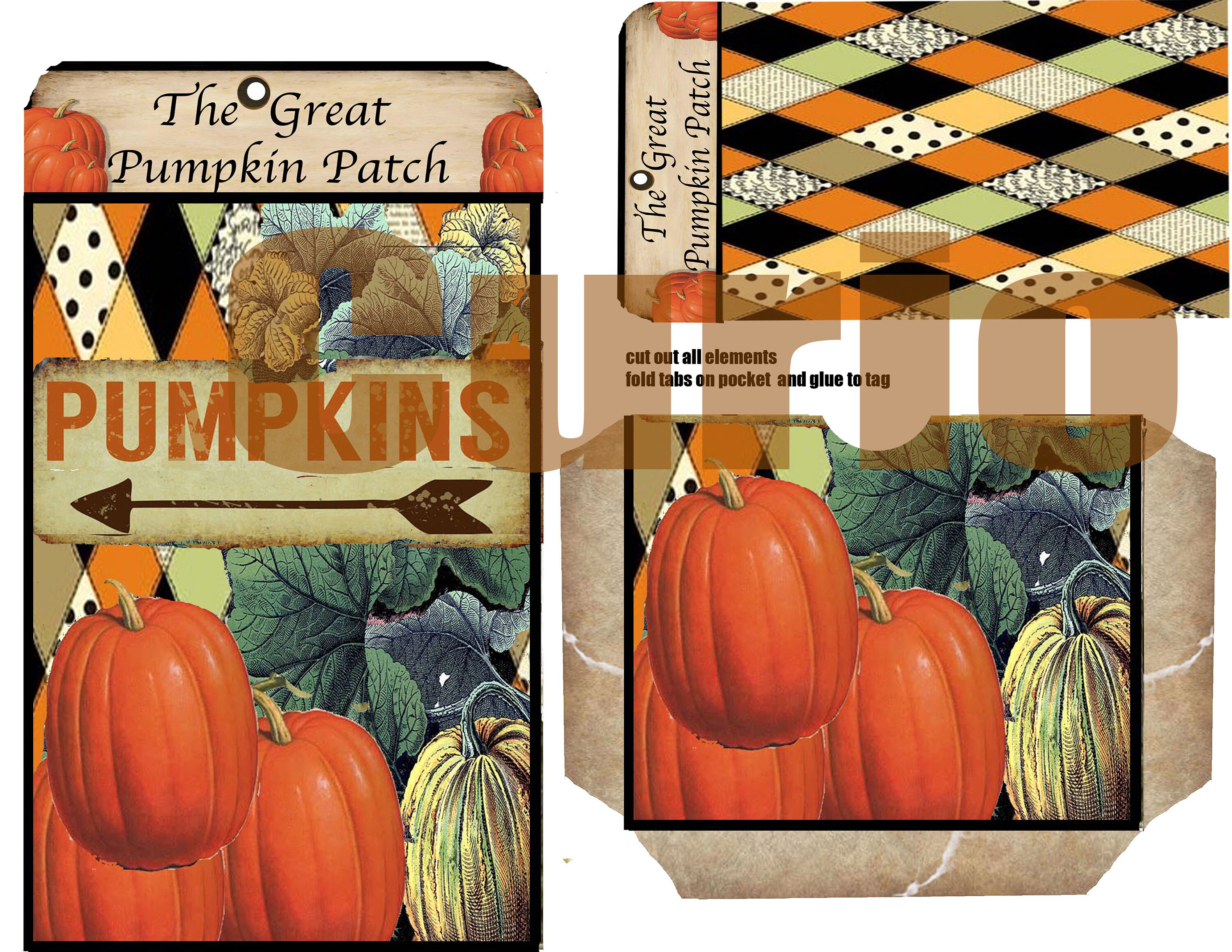 Printable Pumpkin Paper Doll: Articulated Halloween Ephemera (PDF/JPEG ...