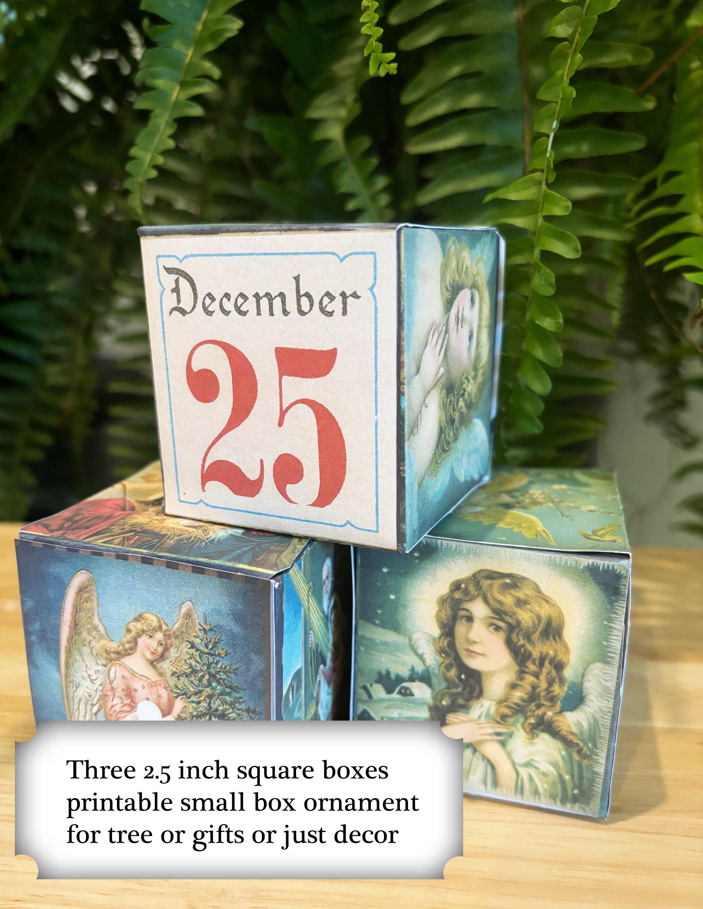 Printable Christmas Angel Boxes, Vintage Victorian Ornaments (digital ...