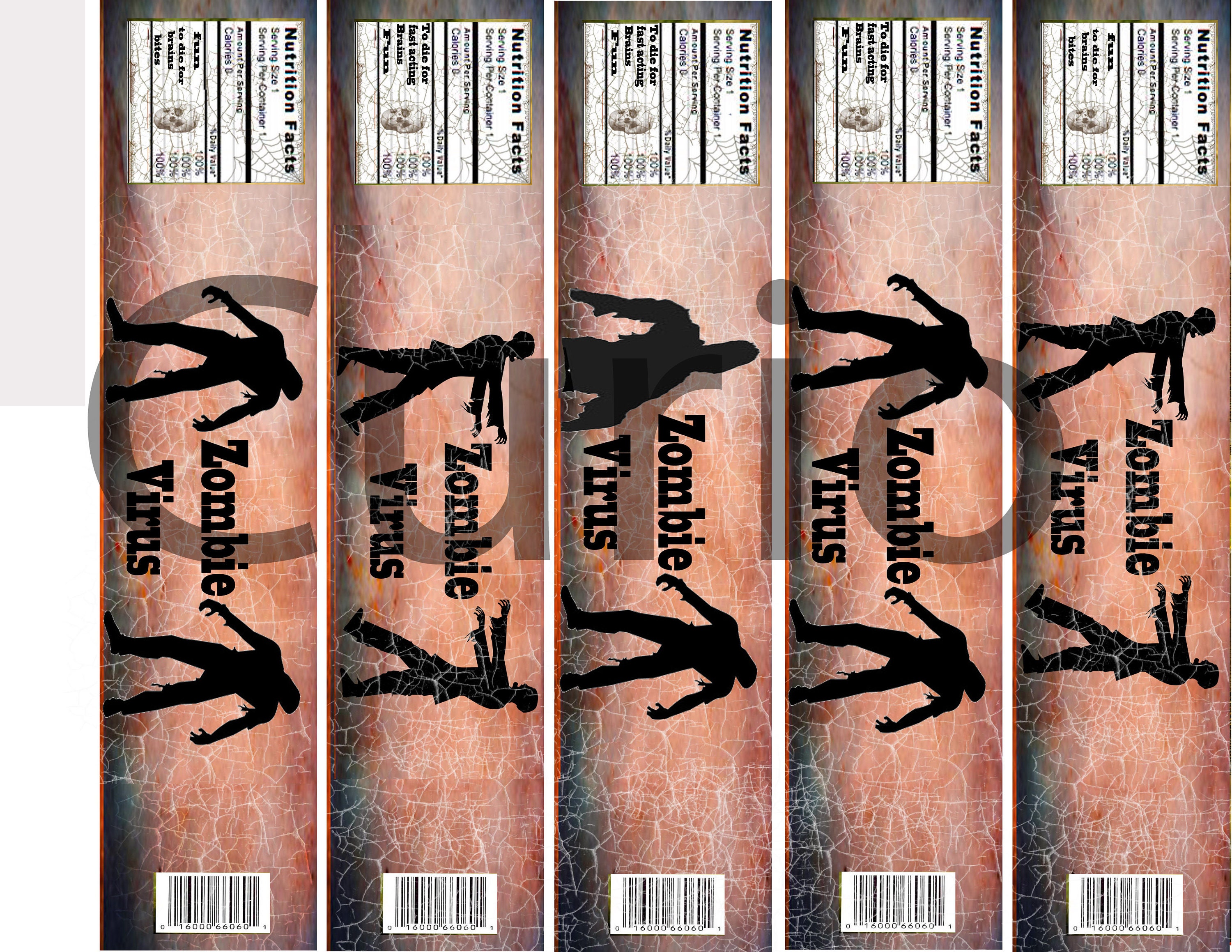 Zombie Water Bottle Label Printable Labels DIY Halloween Decorations ...