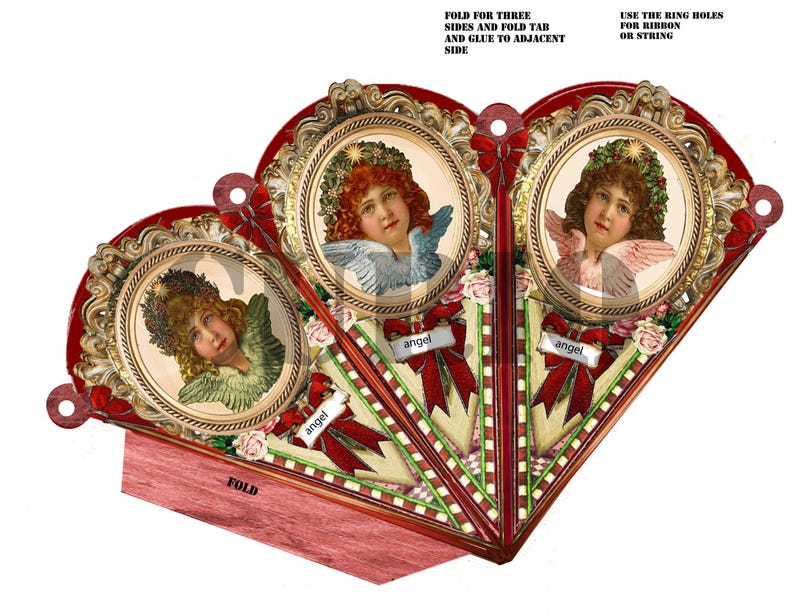 Printable Victorian Angel Christmas Cone: Holiday Ornament (digital ...