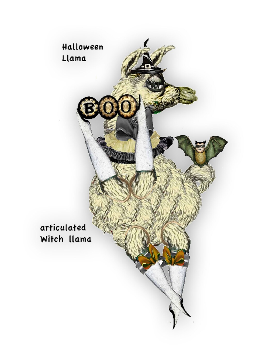 Halloween Llama Articulated Paper Doll Printable Clip Art Ephemera Cut ...