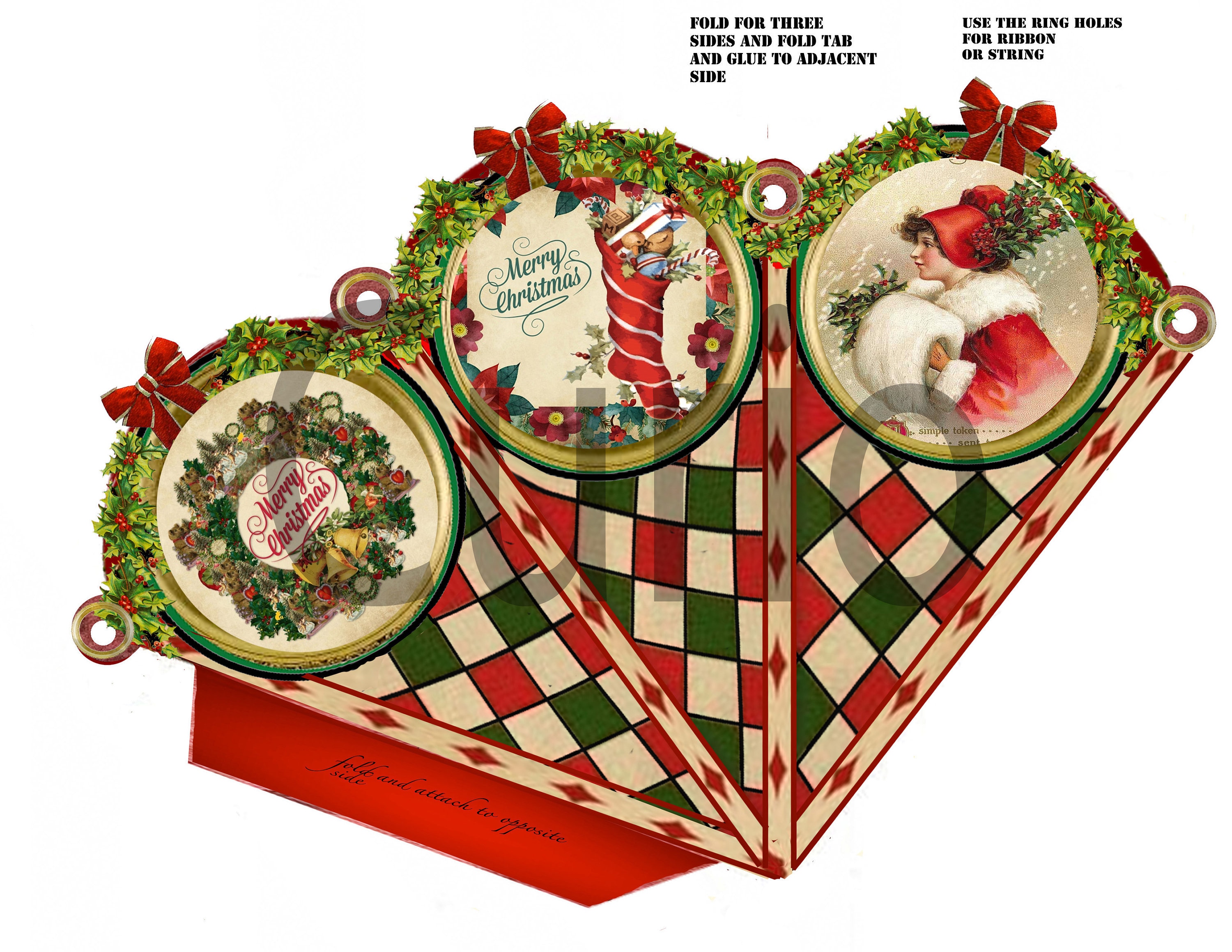 Printable Christmas Victorian Cones Printable Ornaments Christmas ...