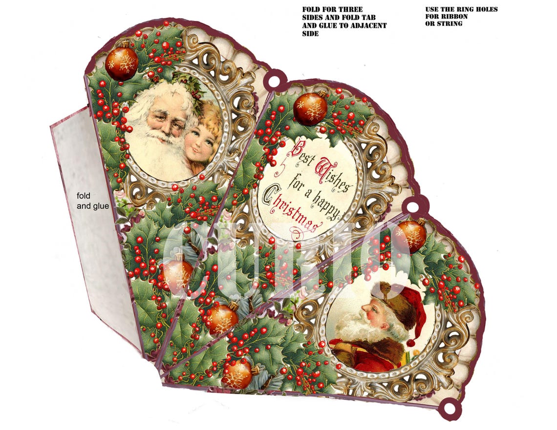 Victorian Christmas Cones Ornaments, Printable Holiday Craft (PDF ...