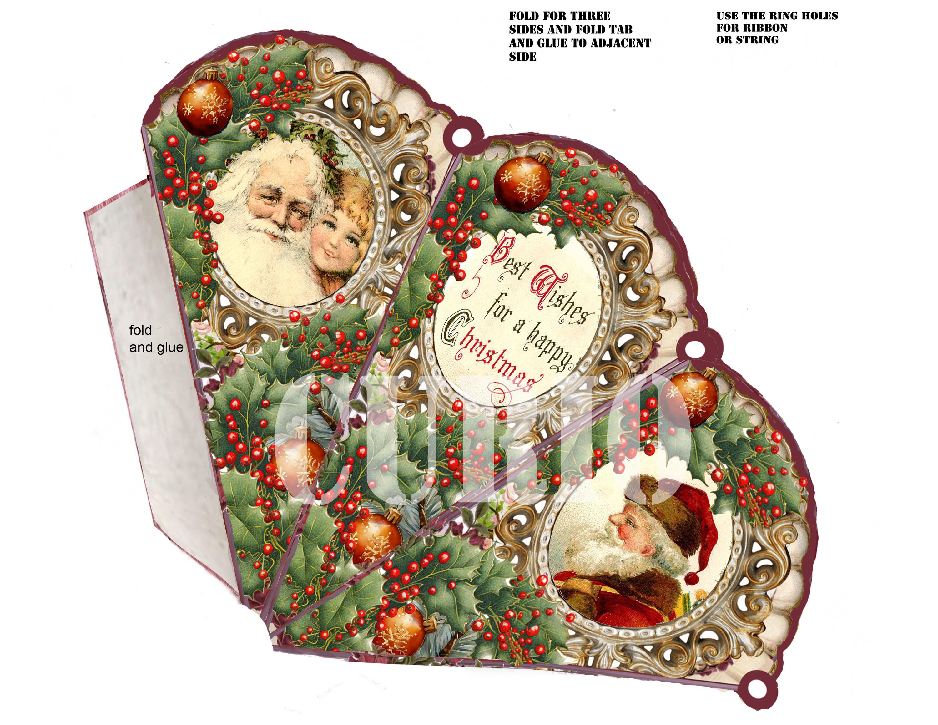 Victorian Christmas Cones Ornaments, Printable Holiday Craft (PDF ...