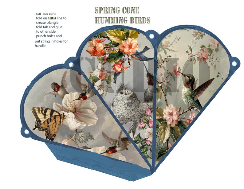 Printable Victorian Botanical Cones Gifts for Candies Rich Victorian ...