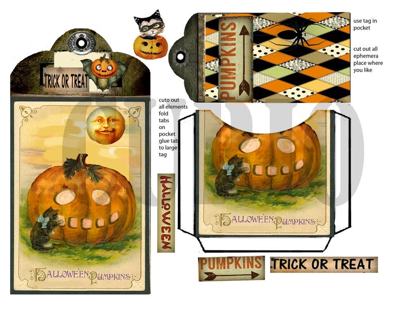 Printable Halloween Skeleton Paper Doll and Pocket Tag: Articulated ...