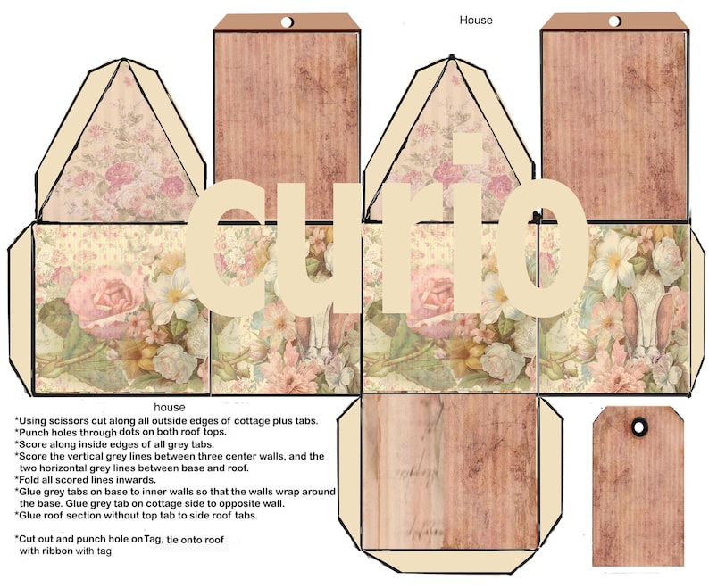 Printable Pastel Easter House Two Cut Paste 4.5 X 2.5 Inches Estimate ...