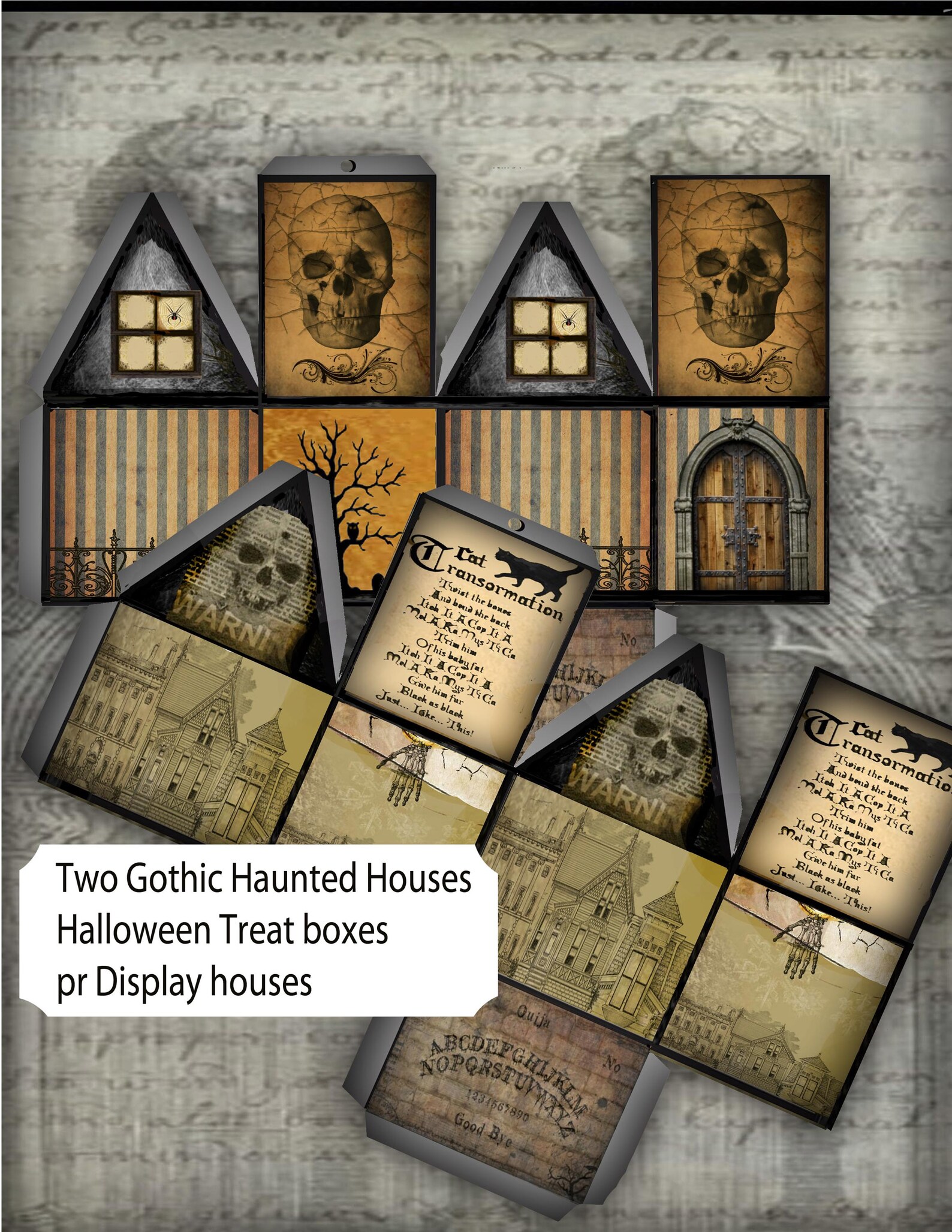 Printable Halloween Haunted Houses: Gothic Spooky Decor (PDF & JPEG) - Etsy