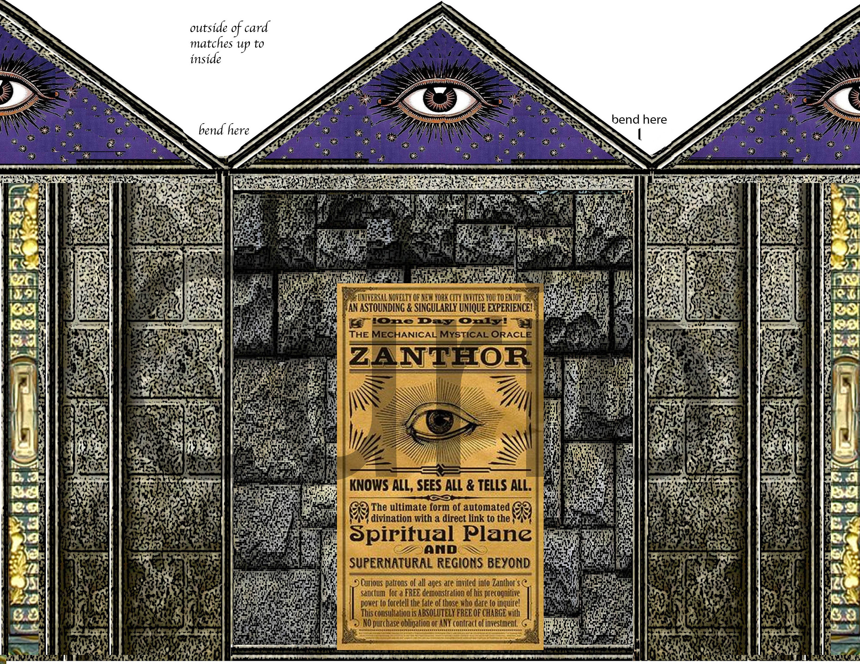 Printable Fortune Teller Card Kit: Gothic Halloween DIY Collage (PDF ...