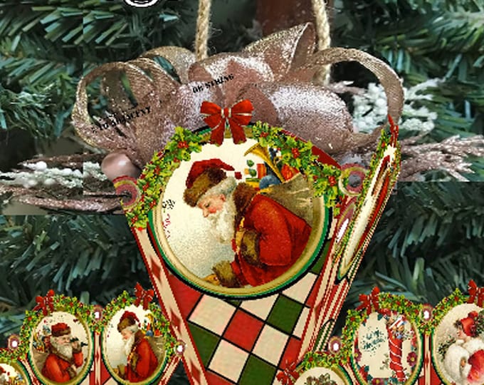 Vintage/victorian Chrismtas Candy Cone/ornament Handmade Christmas ...