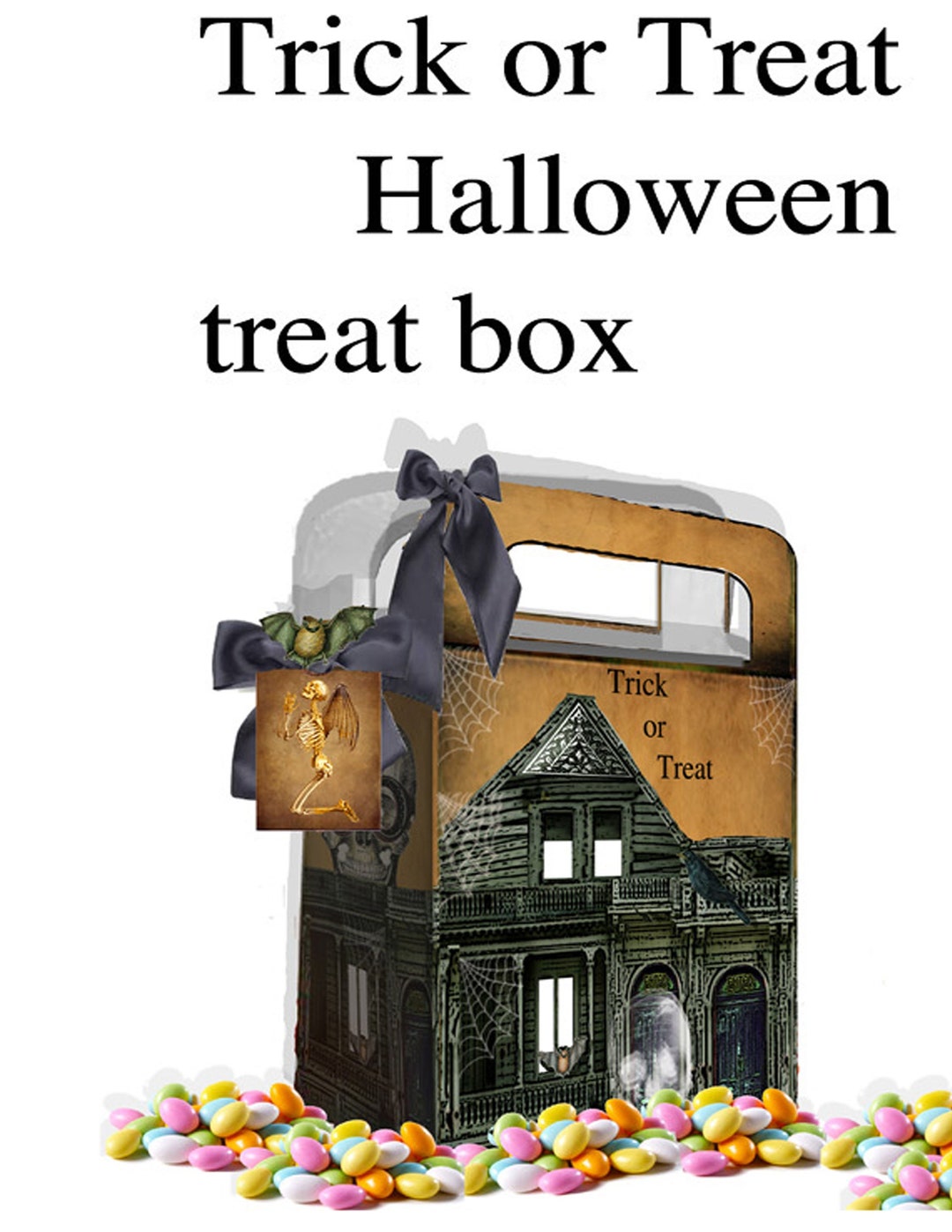 Trick or Treat Halloween Treat Box Goodie Bag DIY Printable Halloween ...