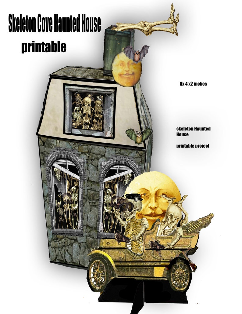 Printable Skeleton Haunted House Set for Decor on Halloween Great ...