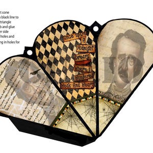 Printable Edgar Allan Poe Victorian Cones: Halloween Steampunk Decor ...