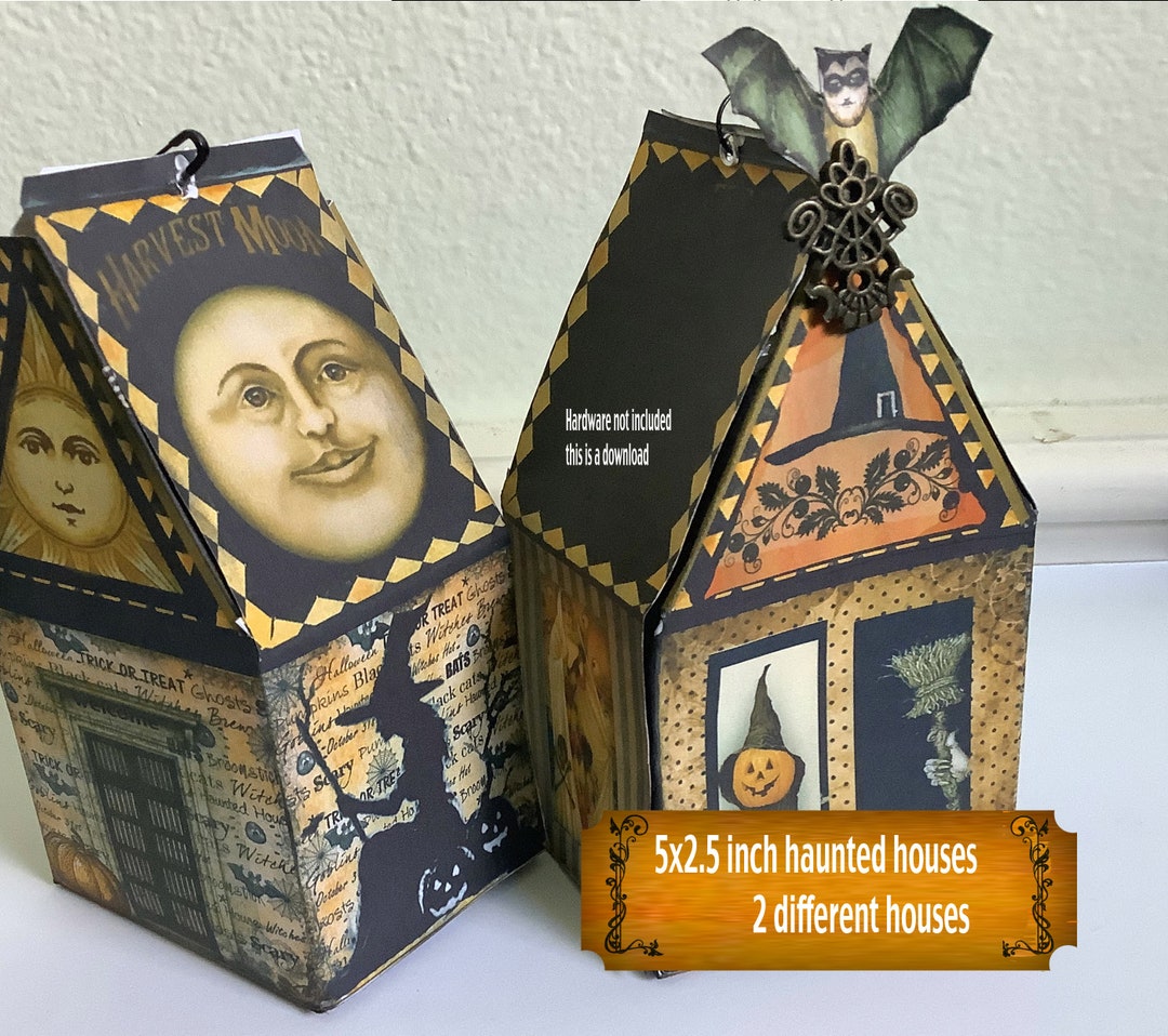 Printable Halloween Haunted Houses: Whimsical Decor (PDF) - Etsy