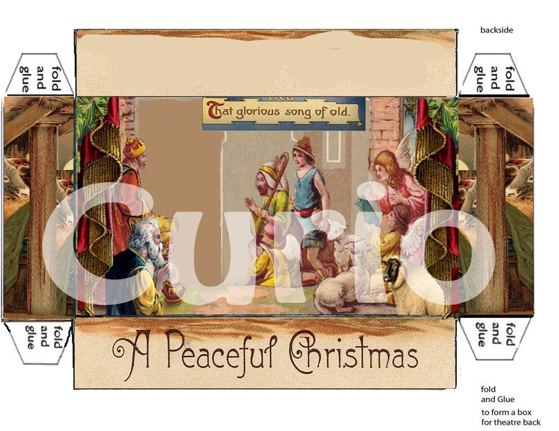 Nativity Set Paper Religious Jesus Birth : DIY Christmas Holiday ...